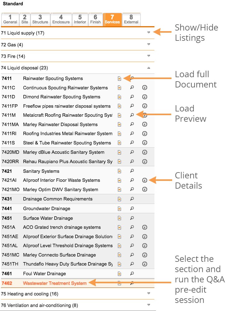 Adding Work Sections - Masterspec